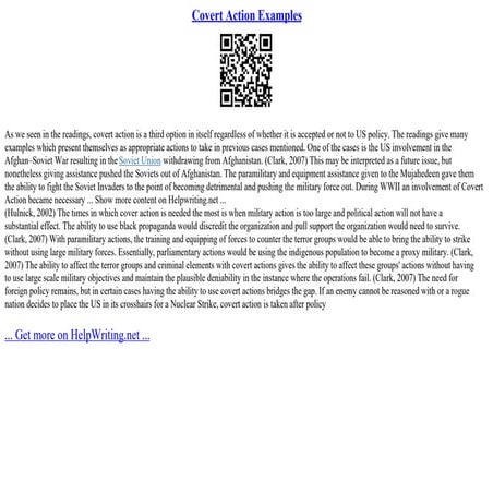 Covert Action Examples | PPT