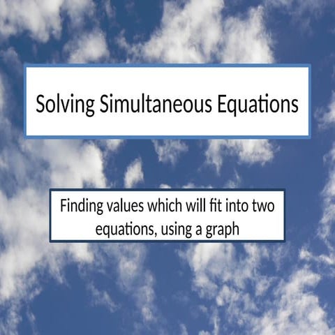 cover up and solve simultaneous power point | PPTX