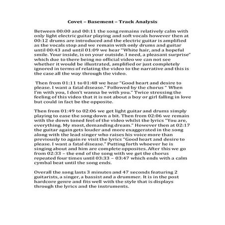 Covet – Basement – Track Analysis | PDF