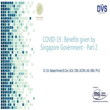 COVID-19: Benefits given by Singapore Government – Part 2 | PPTX