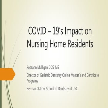 COVID-19's Impact on Nursing Home Residents | PPTX