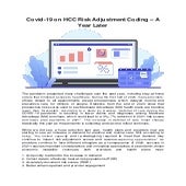 Covid-19 on HCC Risk Adjustment Coding – A Year Later | PDF