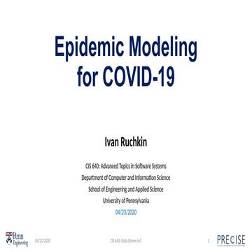 Overview of Epidemic Models for COVID-19 | PDF