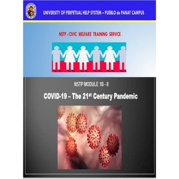 COVID 19 THE 21ST CENTURY PANDEMIC PRESENTATION IN NSTP | PPTX