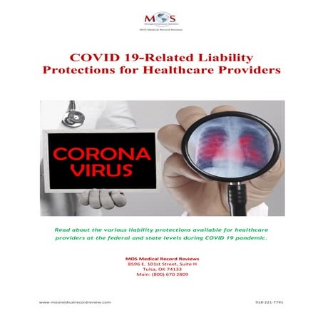 COVID 19-Related Liability Protections for Healthcare Providers | PDF