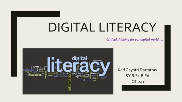 Digital literacy ppt | PPTX