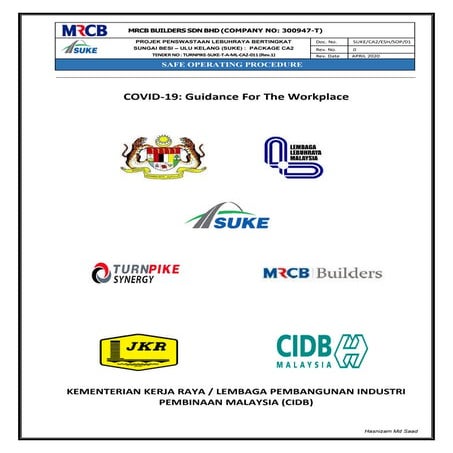 Covid 19 guidance for the workplace | PDF