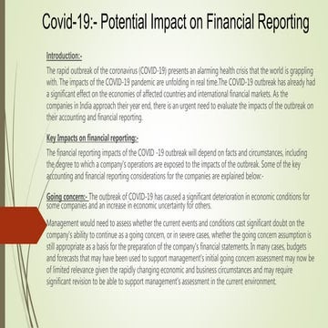 Covid 19 impact on financial reporting | PPTX