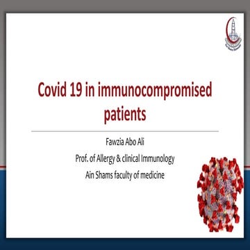 Covid 19 in immunocompromised patients | PPTX