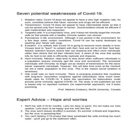 Covid 19 Facts and Updates | DOCX