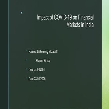 Impact of COVID-19 on India's Financial Markets: Crash, Recovery, and ...