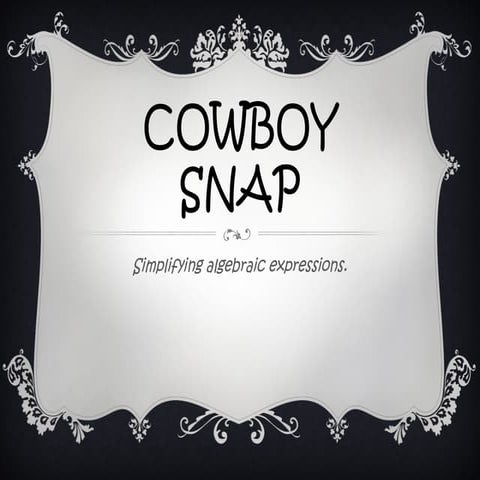 Cowboy Snap Mathematics Starter | PPT