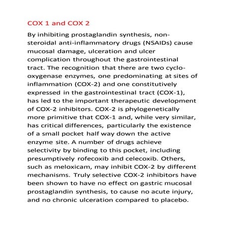 Cox 1 and cox 2 | DOCX