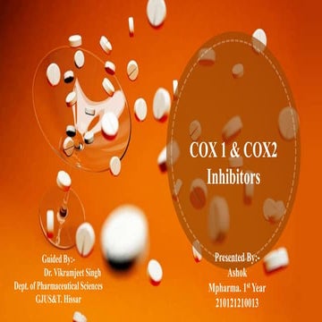 Cox 1 and cox 2 inhibitirs | PPTX
