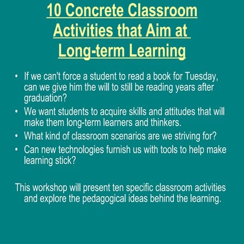Coyle_10 Concrete Classroom Activities | PPT