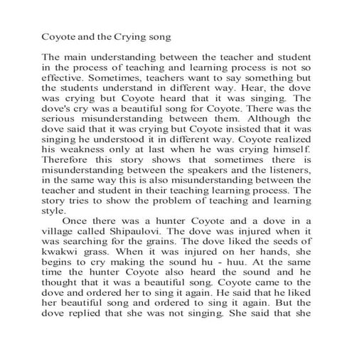 Coyote and the crying song | DOCX