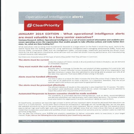 Operational Intelligence Alert - January 2014 | PDF