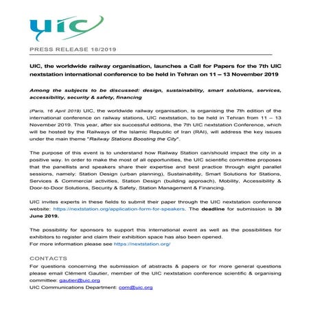 UIC the Worldwide Railway Organisation | PDF