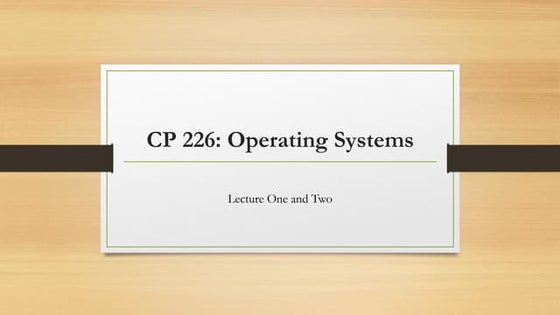 introduction to Operating system, kernal | PPT