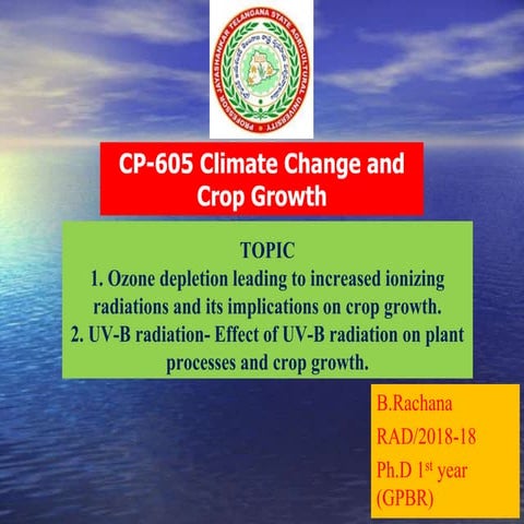 Ozone depletion and UV radiations leading to increased ionizing ...