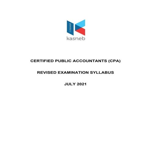 CPA-SYLLABUS-FINAL-SEPTEMBER-FOR THE YEAR 2021 | PDF