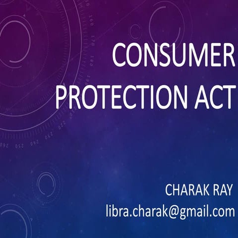 CONSUMER PROTECTION ACT, 1986 | PPT