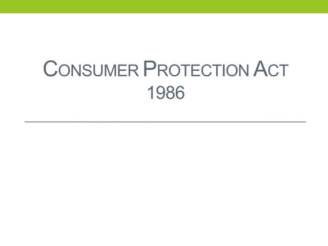 Consumer Rights in India | PPTX