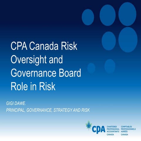 CPA Canada Risk Oversight and Governance Board Role in Risk | PPTX