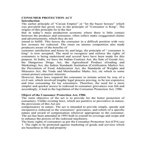 CONSUMER PROTECTION ACT 1986 | PDF