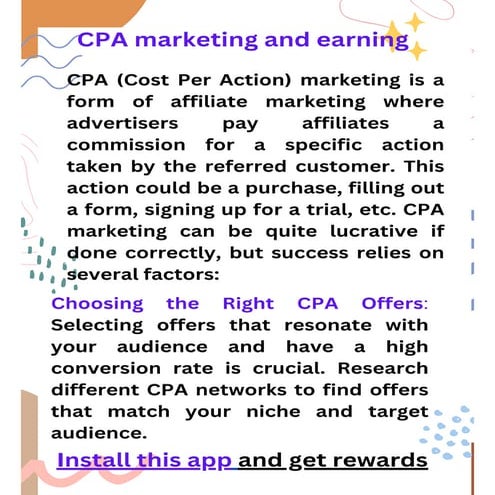 CPA marketing and earning process by easily | PDF | Marketing and Advertising | Business