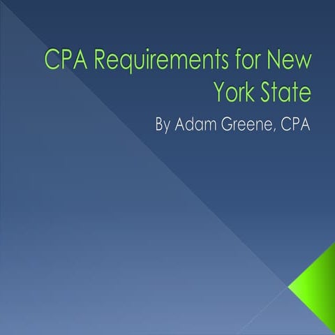 CPA Requirements for New York State | PPT