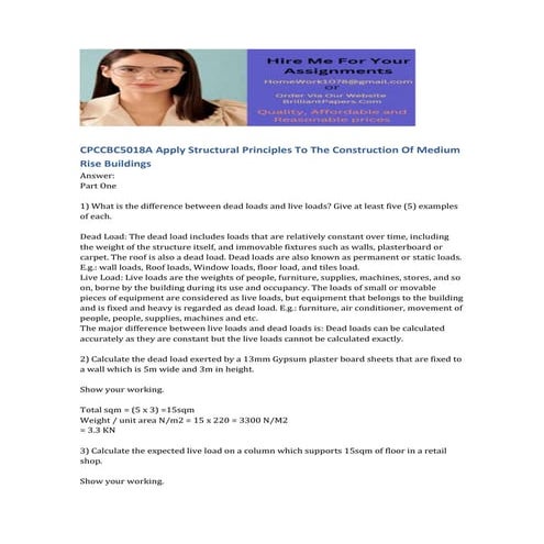 CPCCBC5018A Apply Structural Principles To The Construction Of Medium ...