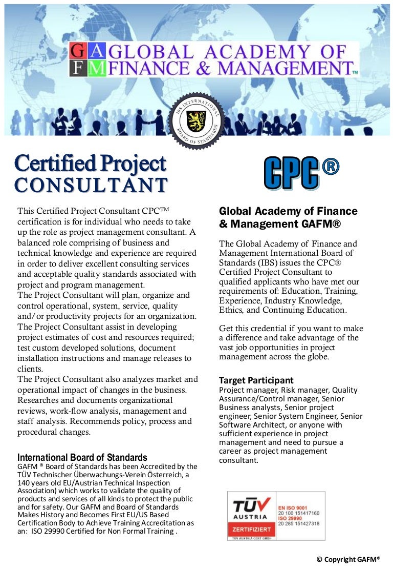 Certified Project Consultant