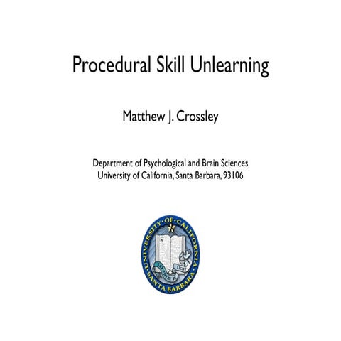 Procedural Skill Unlearning | PDF