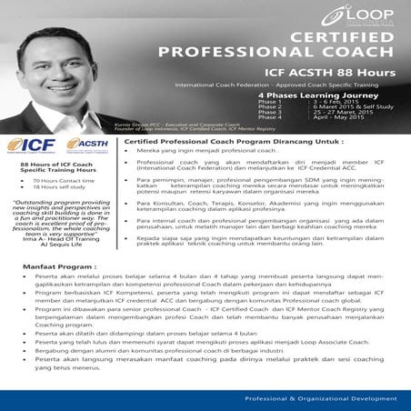 CERTIFIED PROFESSIONAL COACH - ICF ACSTH 88 HOURS | PDF