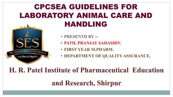 CCSEA guidelines of experiment on animals.pptx
