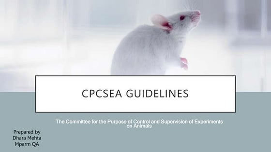 CPCSEA guidelines ppt | PPT