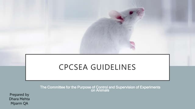 CPCSEA guidelines ppt | PPTX