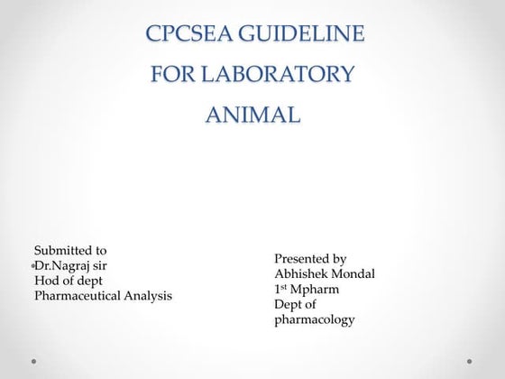 CCSEA guidelines of experiment on animals.pptx
