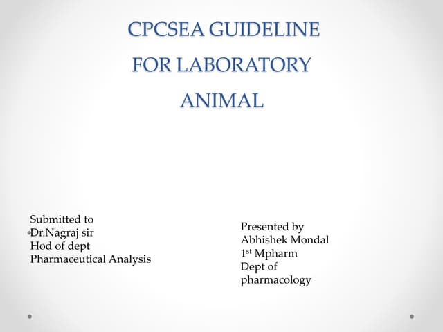 CPCSEA guidelines ppt | PPTX