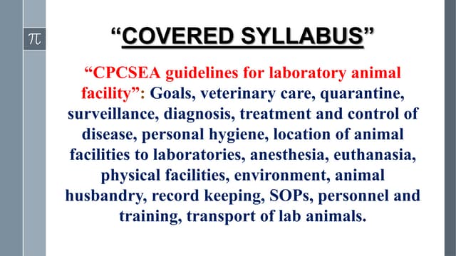 CPCSEA guidelines ppt | PPTX | Infectious Diseases | Diseases and ...