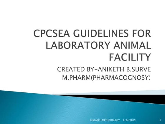 CPCSEA guidelines ppt | PPTX | Infectious Diseases | Diseases and Conditions