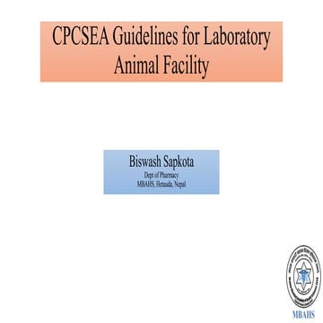Cpcsea guidelines for laboratory animal facility | PPTX