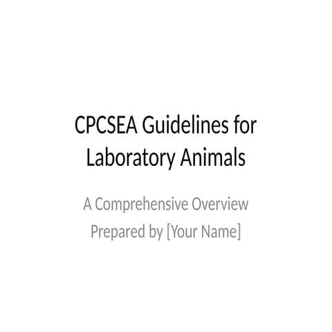 CPCSEA_Guidelines_Presentation exp pcology | PPT