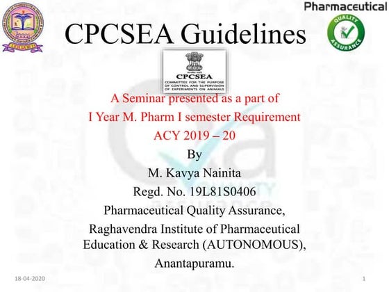 CPCSEA- Guidelines | PPTX