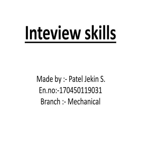 Inteview skills / CPD / 2nd sem | PPT