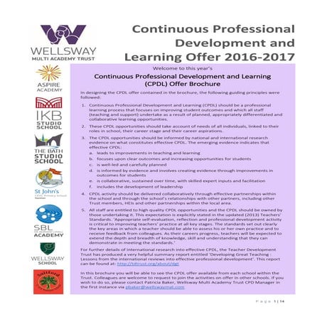 Cpd 2016 17 final copy sent to cpdl leads (1) | PDF