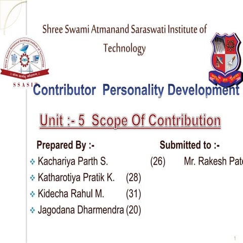 Cpd chapter-5 scope of contribution | PPTX