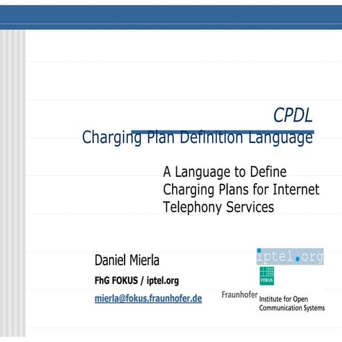 CPDL - Charging Plan Definition Language | PDF