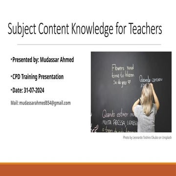 Subject Content Knowledge Subject Content Knowledge | PPT